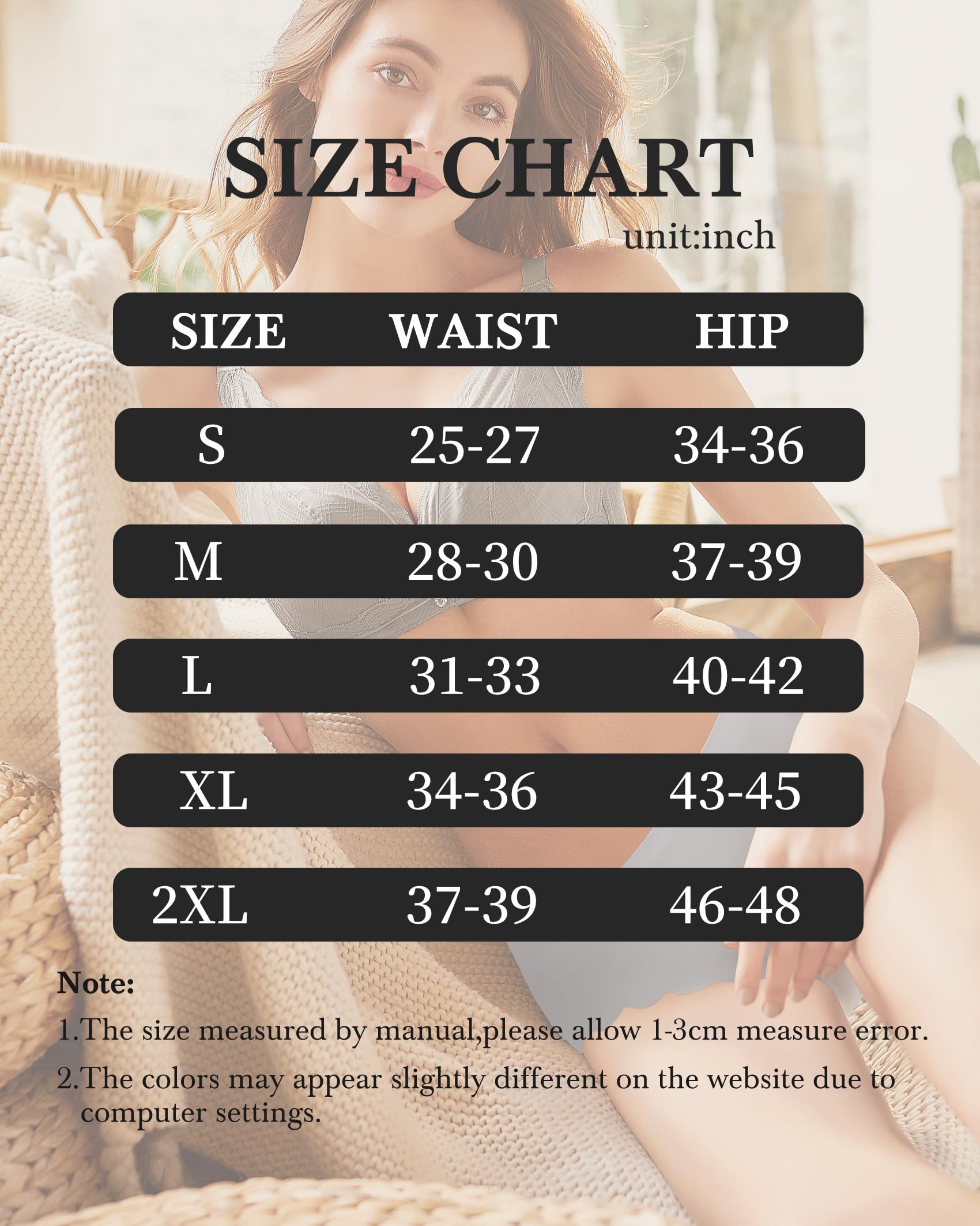 LEVAO Seamless Underwear for Women No Show Ice Silk Bikini Breathable Hipster Wavy Sides Invisibles Panties 7 Pack S-XXL