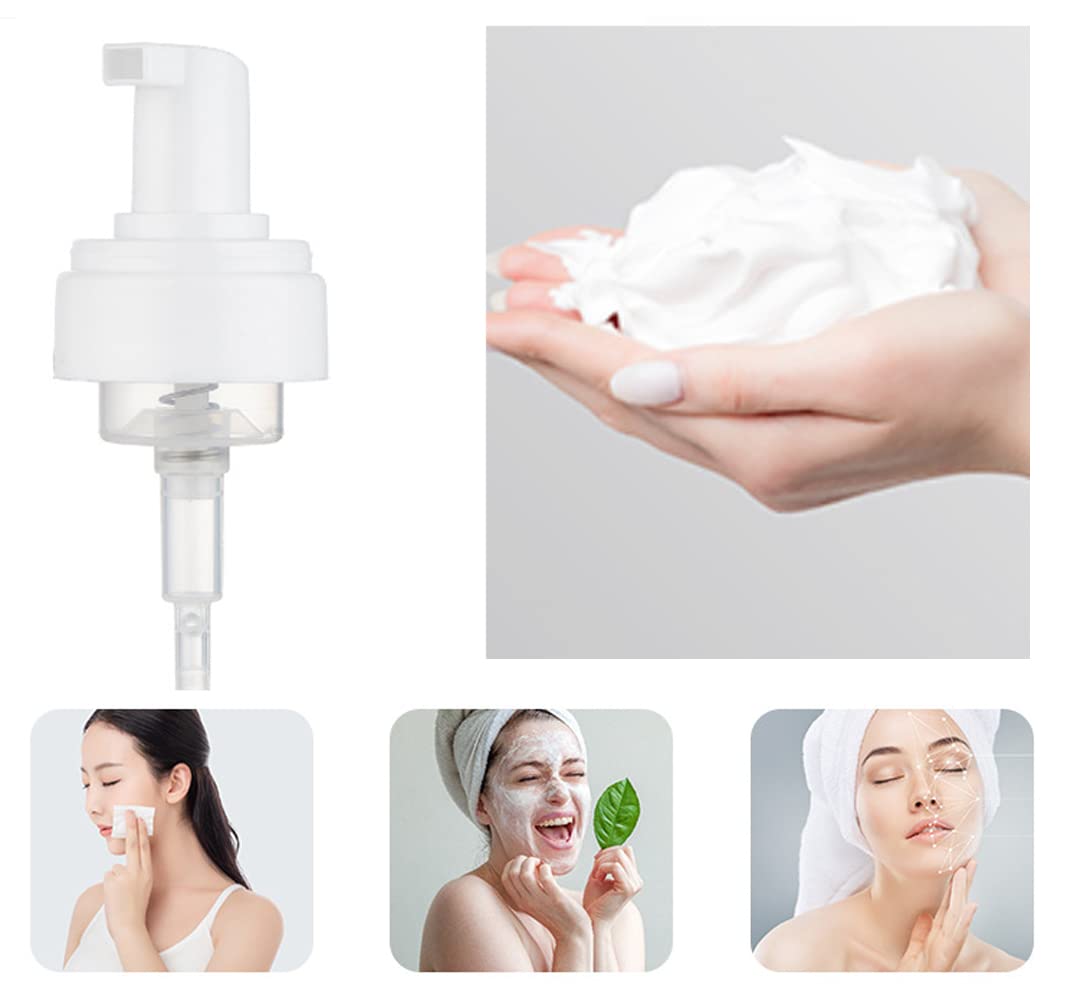 ericotry 2PCS Empty Plastic Foam Pump BottlesFoaming Soap Dispenser for Hand Soap Facial Cleanser Shampoo Shower Gel (Clear,150ml/5oz)