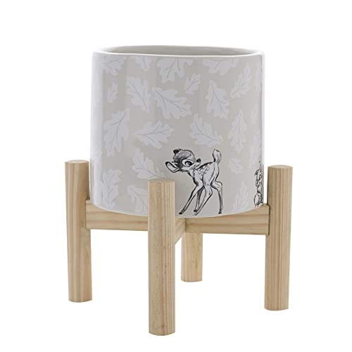 Happy Homewares Forest Friends Bambi and Thumper Planter with Wooden Stand - an Adorable Rustic Planter - Officially Licensed