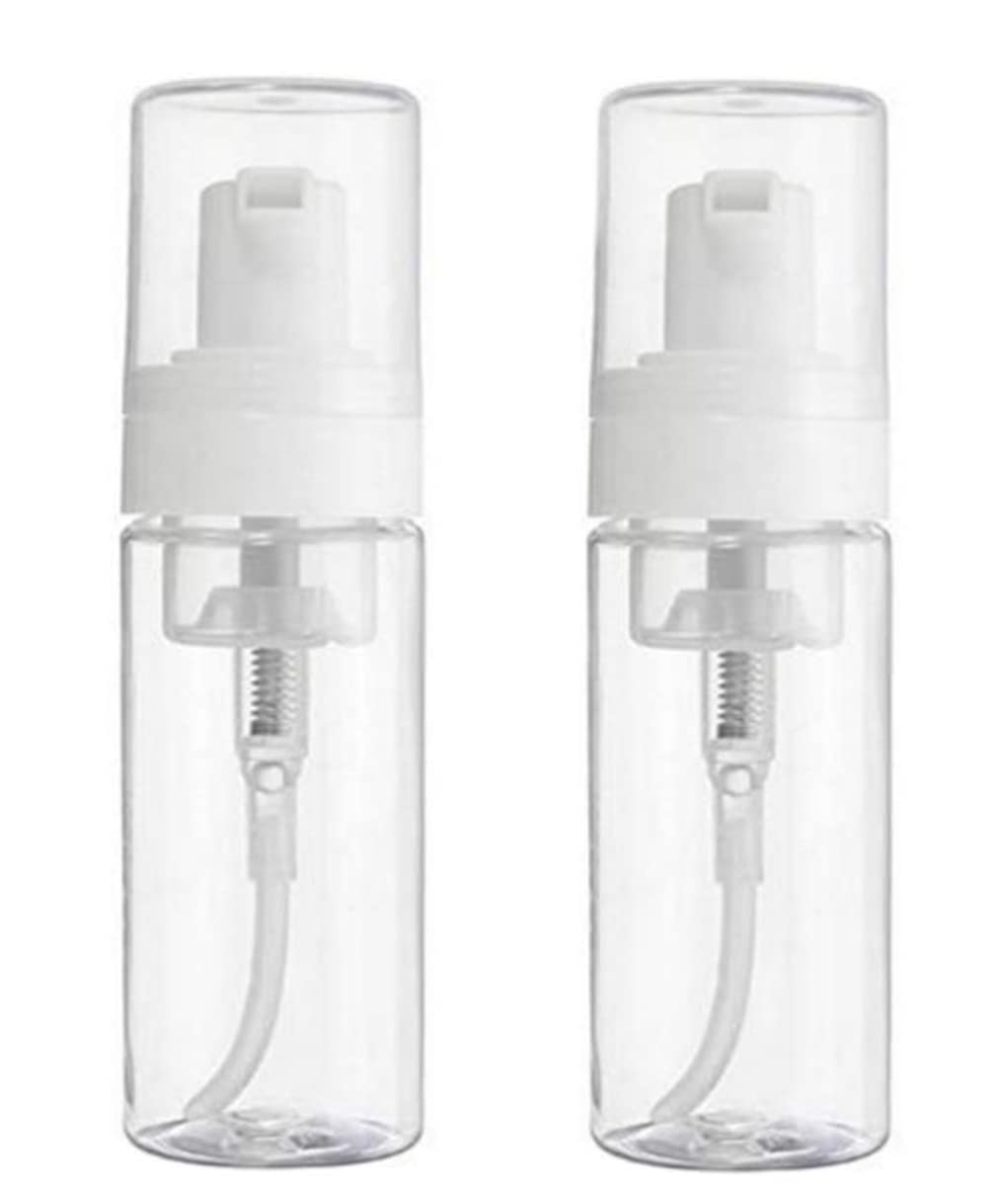 ericotry 2PCS Empty Plastic Foam Pump BottlesFoaming Soap Dispenser for Hand Soap Facial Cleanser Shampoo Shower Gel (Clear,150ml/5oz)