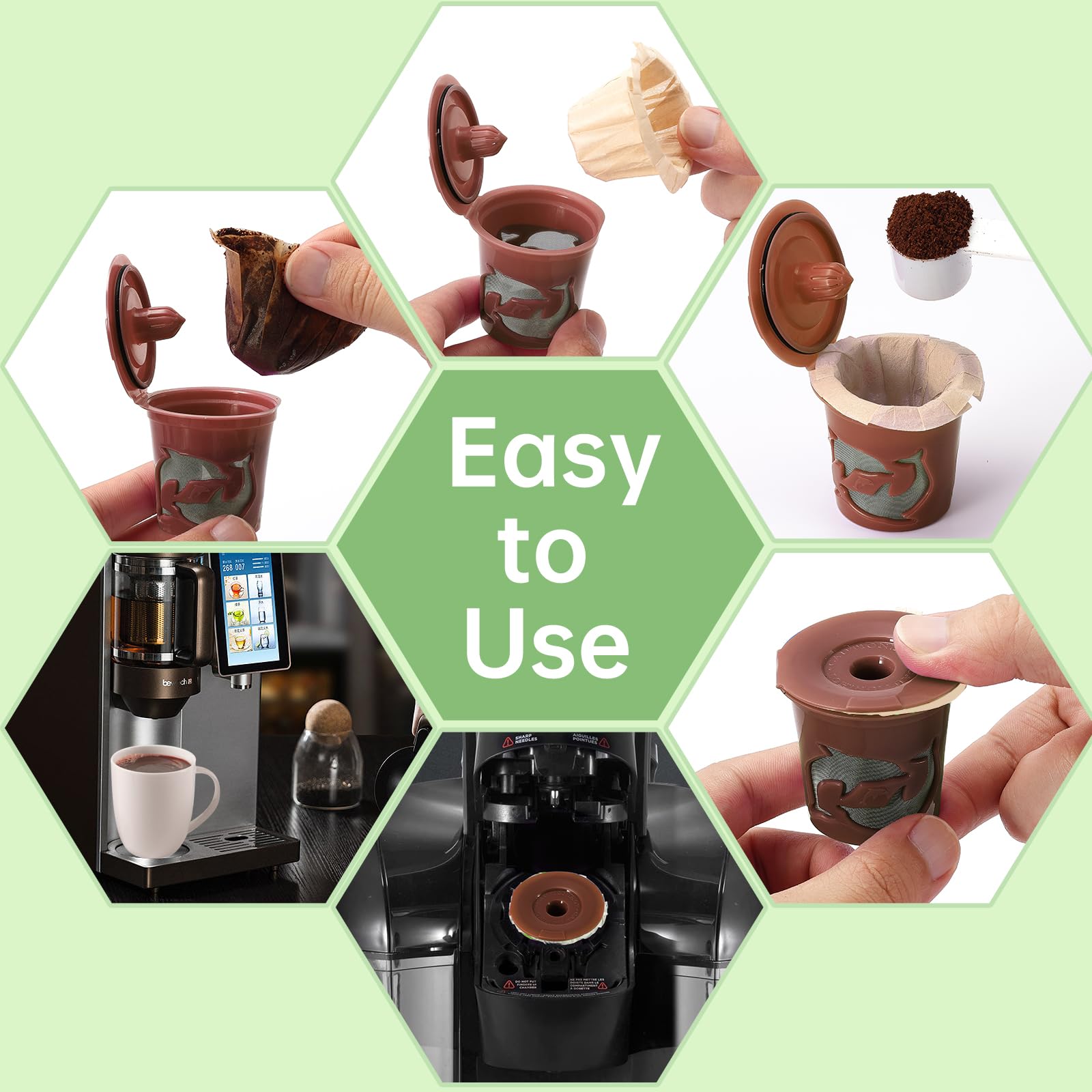 Aussen Disposable Coffee Paper Filters Replacement Kerig Filter Fit All Keurig Single Serve Filter Brands Compatible with Reusable Single Serve Pods Keurig Coffee Maker 200 Count