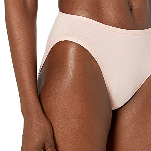 Amazon Essentials Women's Cotton High Leg Brief Underwear (Available in Plus Size), Pack of 6, Multicolor/Dots/Stars/Stripe, Large