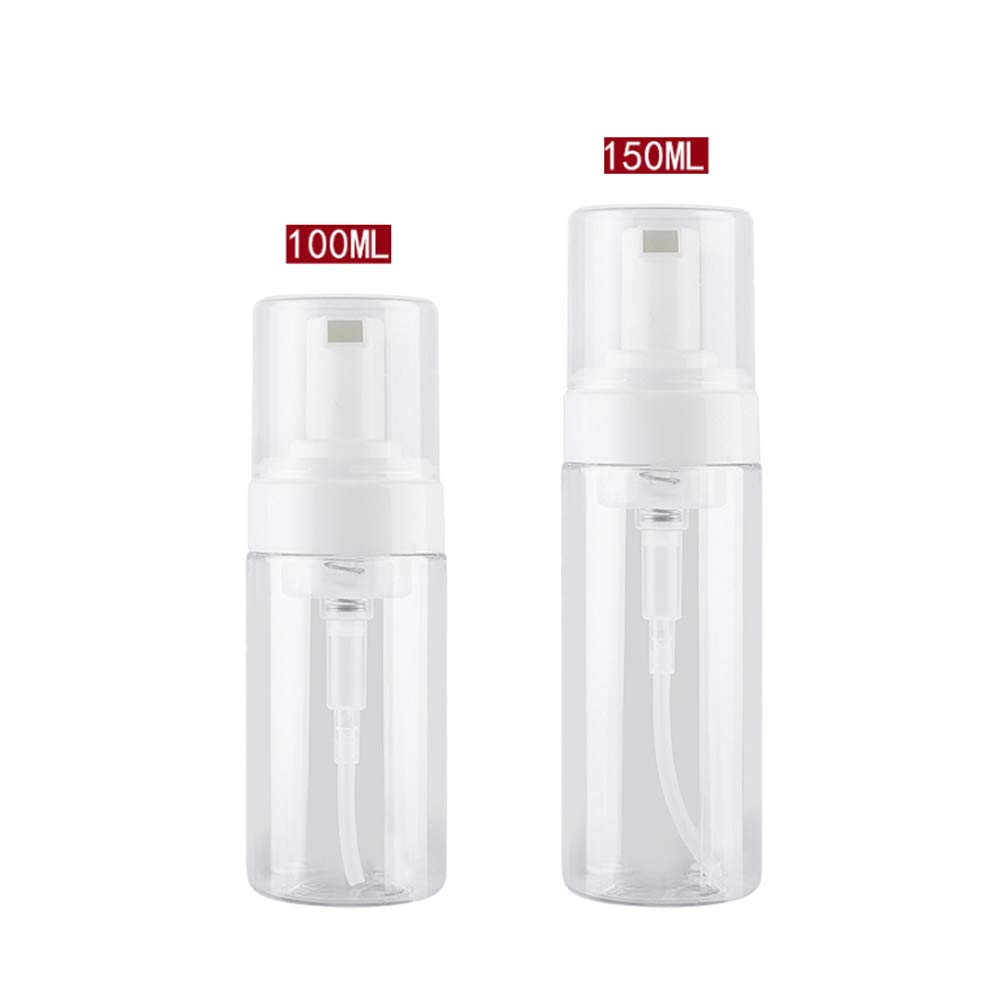 2Pcs 150ml/5oz Empty Plastic Foamer Pump Bottles Container Foaming Soap Dispenser Cosmetics Toiletries Bottles for Hand Soap Shampoo Shower Gel etc