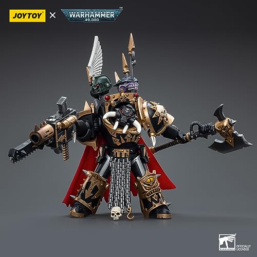 LEBOO JOYTOY Warhammer 40K Black Legion Chaos Lord in Terminator Armour 1/18 Action Figure Joy Toy Models 4.9in Height