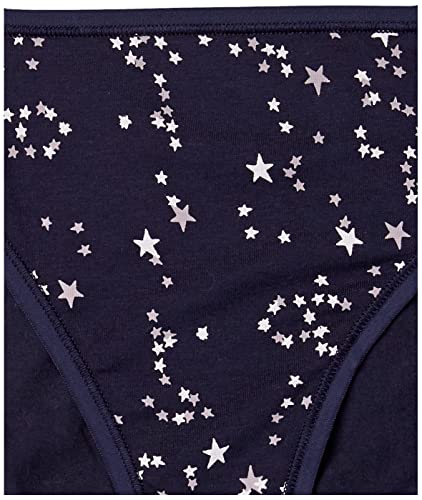 Amazon Essentials Women's Cotton High Leg Brief Underwear (Available in Plus Size), Pack of 6, Multicolor/Dots/Stars/Stripe, Large