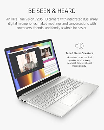HP 15" Laptop, AMD Ryzen 3 5300U Processor, AMD Radeon Graphics, 256 SSD, Windows 11 Home in S Mode (15-ef2010nr, Natural Silver)