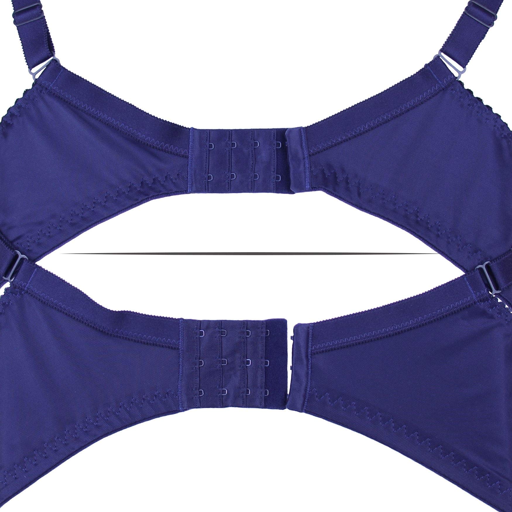 frugue Wireless Comfort Sleep Unlined Plus Size Bra Blue US 40 C