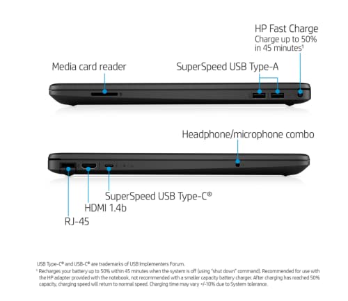 HP Laptop 15, 15.6" FHD Anti-Glare Screen, Celeron N4020 Processor, UHD Graphics, 4GB DDR4 RAM, 128GB SSD, Webcam, Type-C RJ-45 HDMI, Windows 10 in S