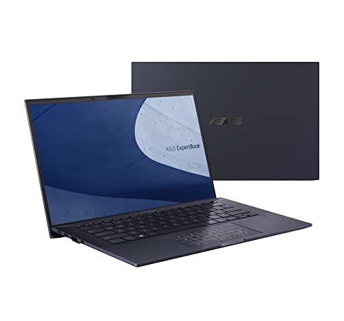 ASUS ExpertBook B9 Intel EVO Thin & Light Laptop, 14” FHD, Intel Core i7-1255U, 1TB SSD, 16GB LPDDR5 RAM, Military Grade Durable, Webcam Privacy Shield, Win 11 Pro, Black, B9450CBA-XVE75