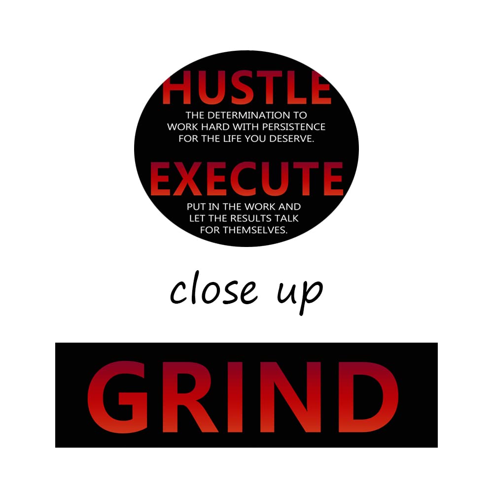 Motivational Canvas Wall Art Grind Hustle Execute Painting Office Decor Posters Prints Inspirational Entrepreneur Quotes Picture for Wall Decor Living room Gym Framed Ready to Hang[18"W x 24"H]