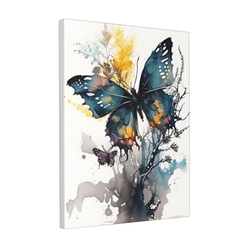 xfacal Canvas Wall Decor Colorful Butterfly On A Tree Animal Poster Wall Decor Floral Print Picture Paintings for Living Room Bedroom Wall Decorations Unframed 12x16inch