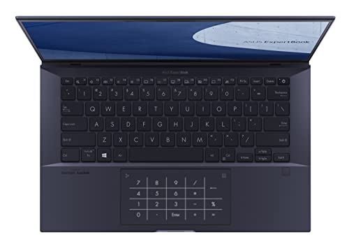 ASUS ExpertBook B9 Intel EVO Thin & Light Laptop, 14β FHD, Intel Core i7-1255U, 1TB SSD, 16GB LPDDR5 RAM, Military Grade Durable, Webcam Privacy Shield, Win 11 Pro, Black, B9450CBA-XVE75