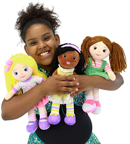 Playtime by Eimmie 14” Soft Baby Doll - Plush Rag Dolls for 2 Year Old Girls & Boys, Toddler & Infants - Washable & Sensory Fabric Body - 3pc Set