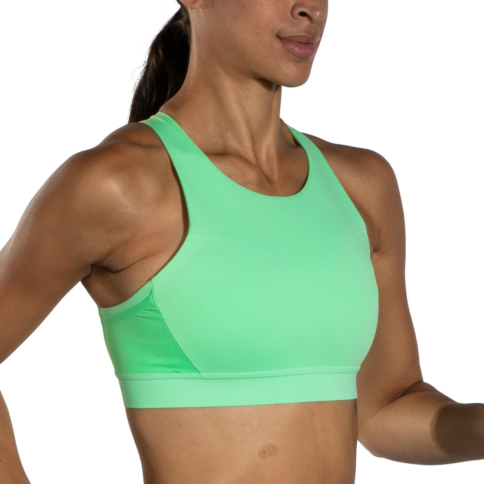 Brooks Women's 3 Pocket Sports Bra for Running, Workouts & Sports - Neo Green - 40 C/D