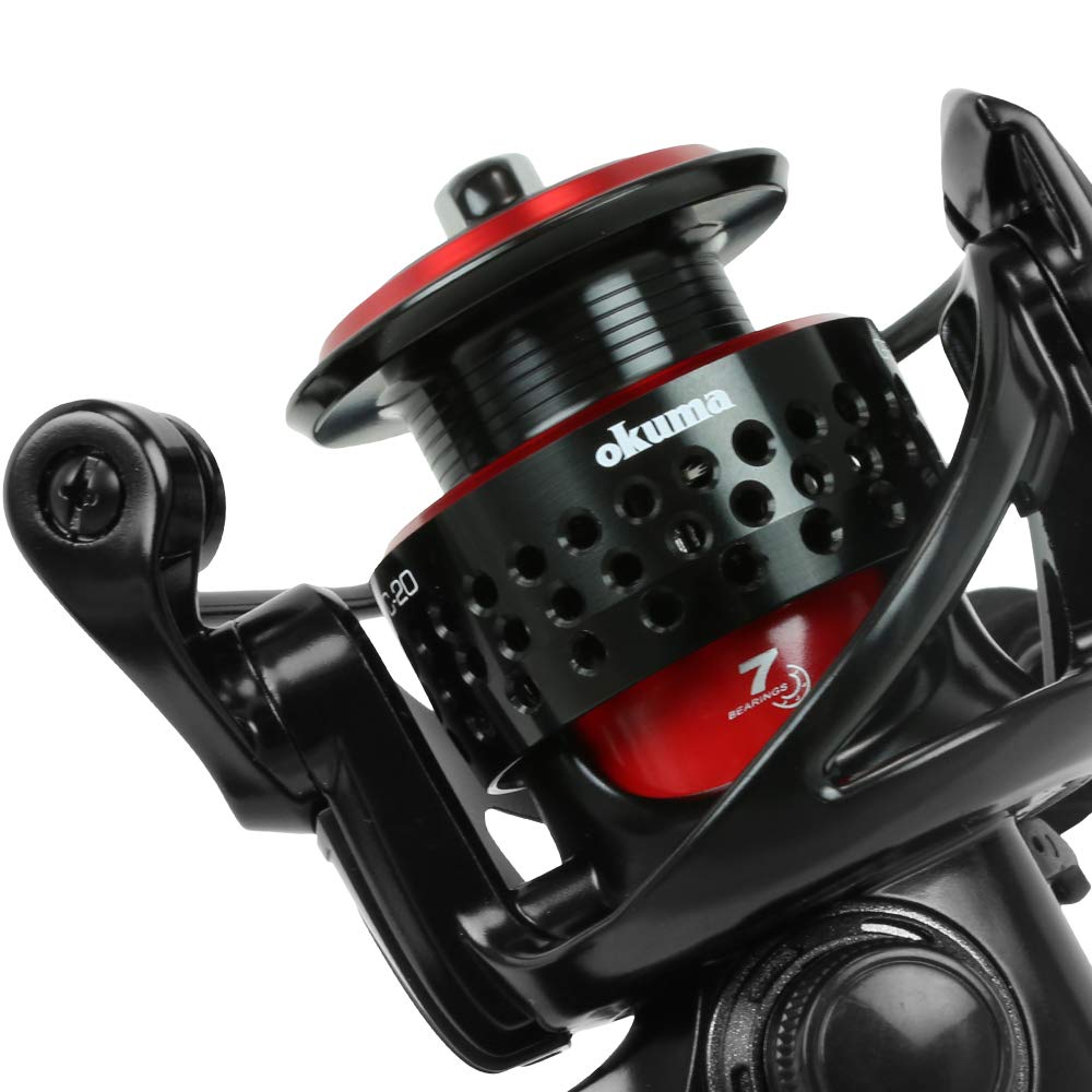 okuma Ceymar Lightweight Spinning Reel- C-40 ,Black/Red