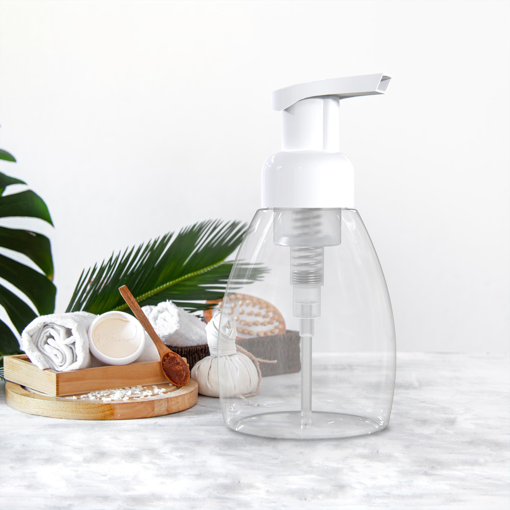 BRIGHTFROM Foaming Soap Dispenser Pump Bottles, BPA Free Empty Refillable Plastic Container for Liquid Soap - Kitchen, Bathroom, Commercial - 8oz (250ml) Pack of 3, Clear