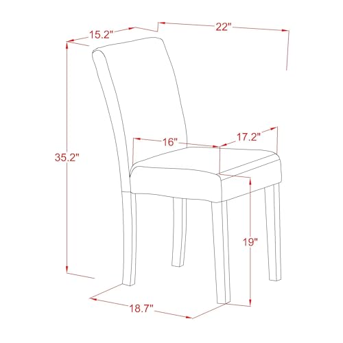 East West Furniture BOAB5-LWH-64 5 Piece Dining Table Set for 4 Includes a Round Kitchen Table and 4 White Faux Leather Upholstered Parson Chairs, 42x42 Inch, Linen White