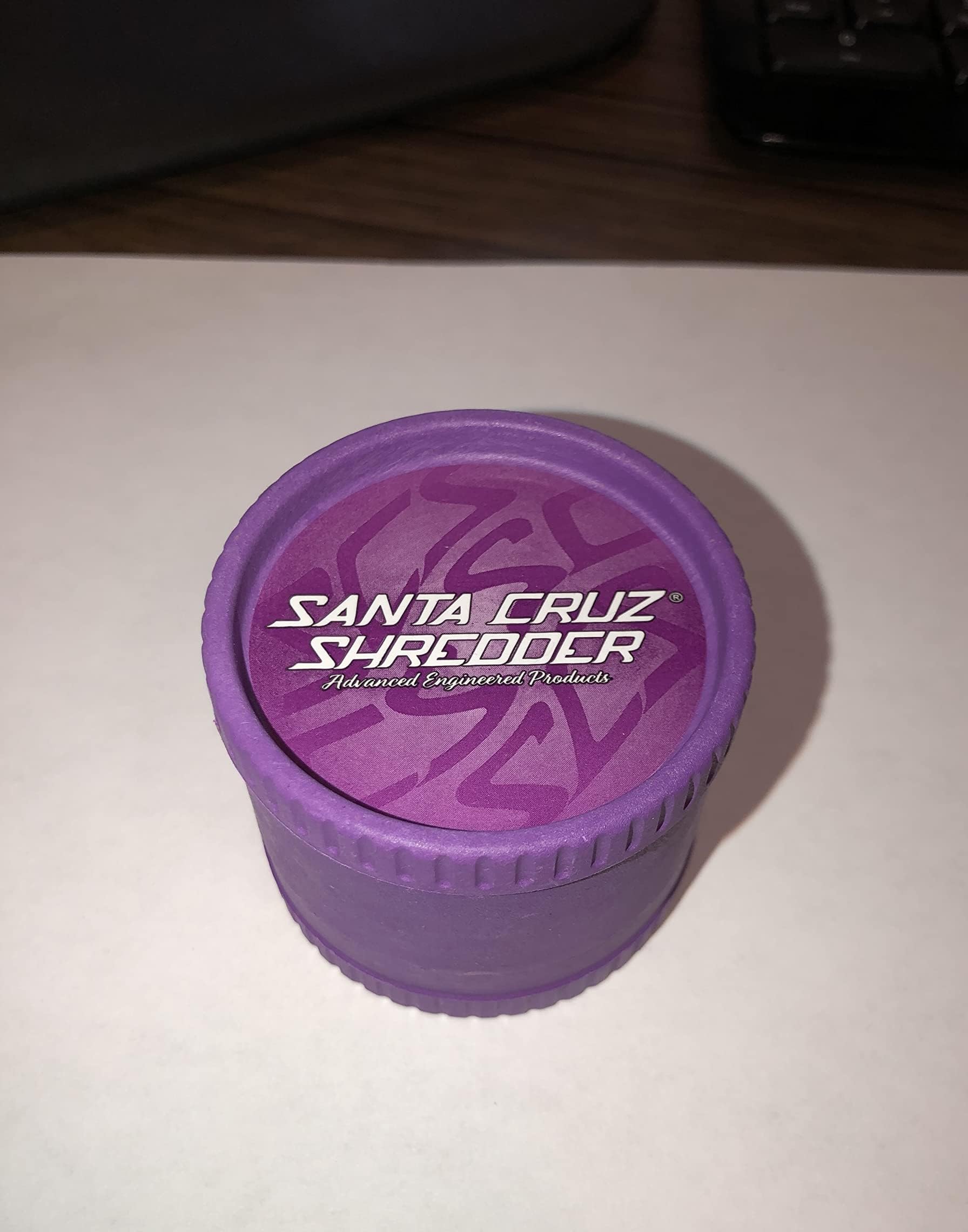 Santa Cruz Shredder Grinder for Herbs Knurled Top for Stronger Grip 3-Piece 2.2"(Purple)