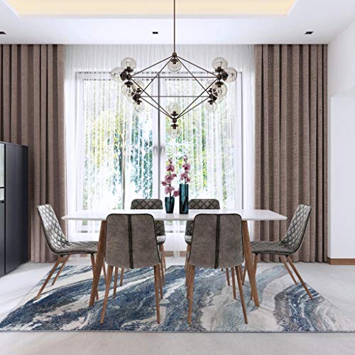 LUXE WEAVERS Rug – Art Deco Living Room Carpet with Marble Swirl – Persian Area Rugs for Modern Home Décor, Soft Luxury Rug, Stain-Resistant, Medium Pile, Jute Backing, Blue / 8’ x 10’