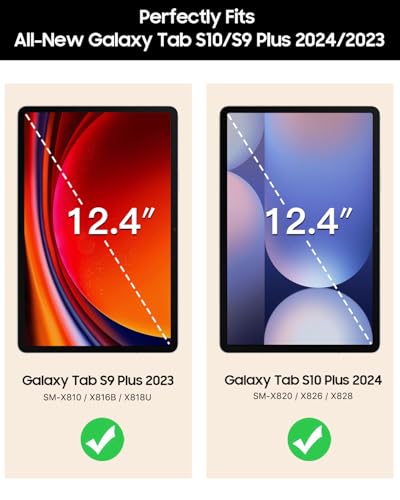 TiMOVO Case for Samsung Galaxy Tab S10+ Plus 2024/S9 Plus 2023, Soft TPU Back Protective Cover with S Pen Holder for Galaxy Tab S10+/S9+ 12.4 inch Tablet, Support Auto Wake/Sleep, Black
