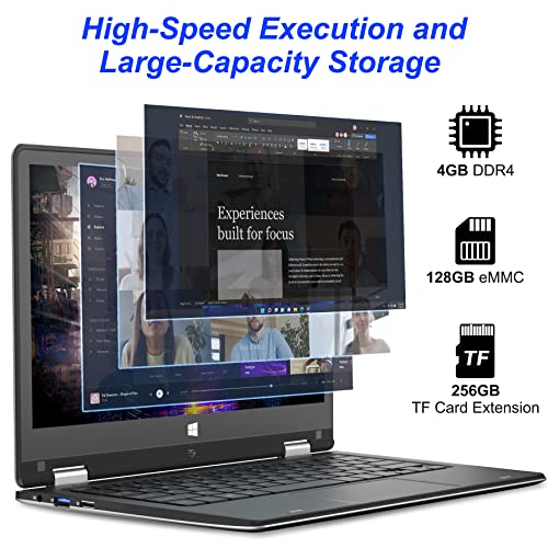 MELIUNA 2 in 1 Laptop Computer, 11.6" Touchscreen FHD Display, Intel Celeron N4000, 4GB DDR4, 128GB eMMC, Intel UHD Graphics 600, Window 11 Laptop, Quad-Core, USB3.0, Supports 1TB SSD Espandsion