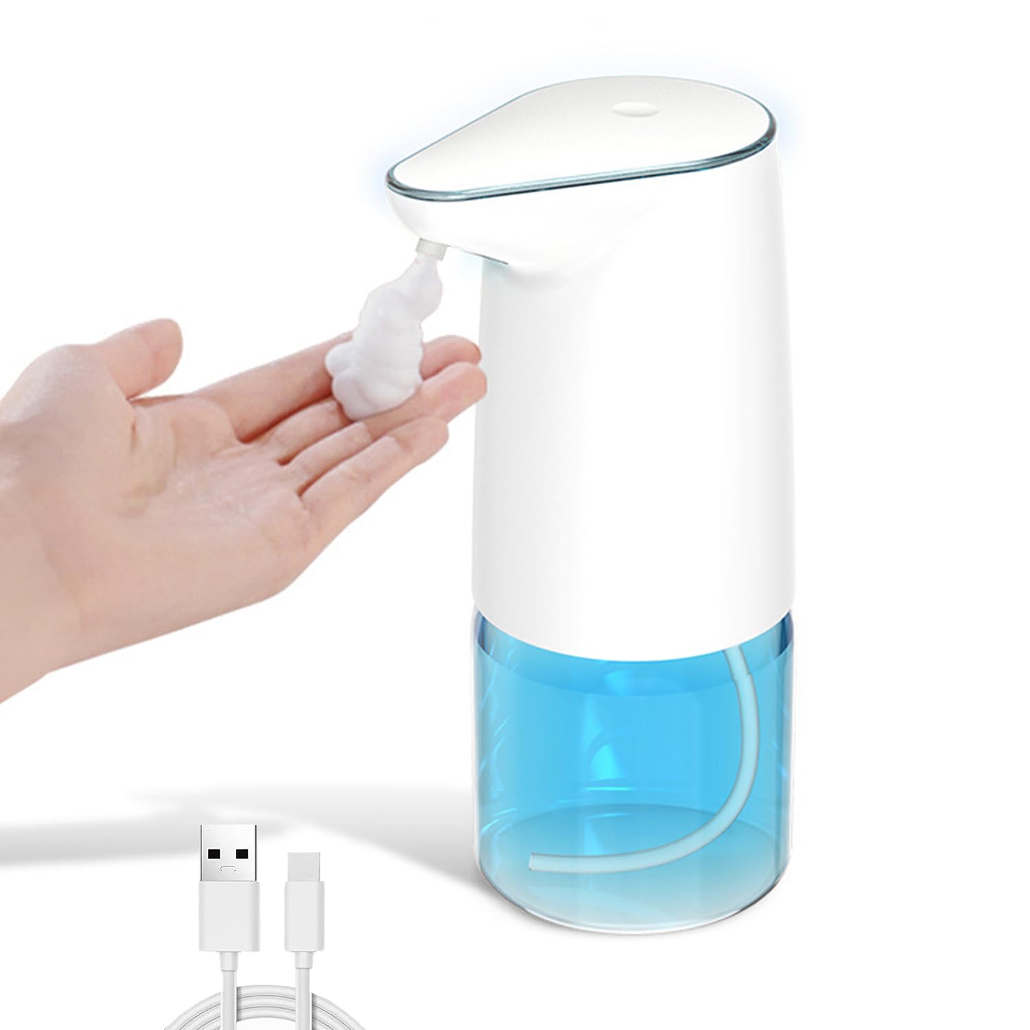 Higoney Automatic Foaming Soap Dispenser, 16.9oz/500ML Touchless Hand Soap Dispenser& Dish Soap Dispenser,2 Gear Foaming Adjustable, USB Rechargeable, for Bathroom, Kitchen, Office, Hotel