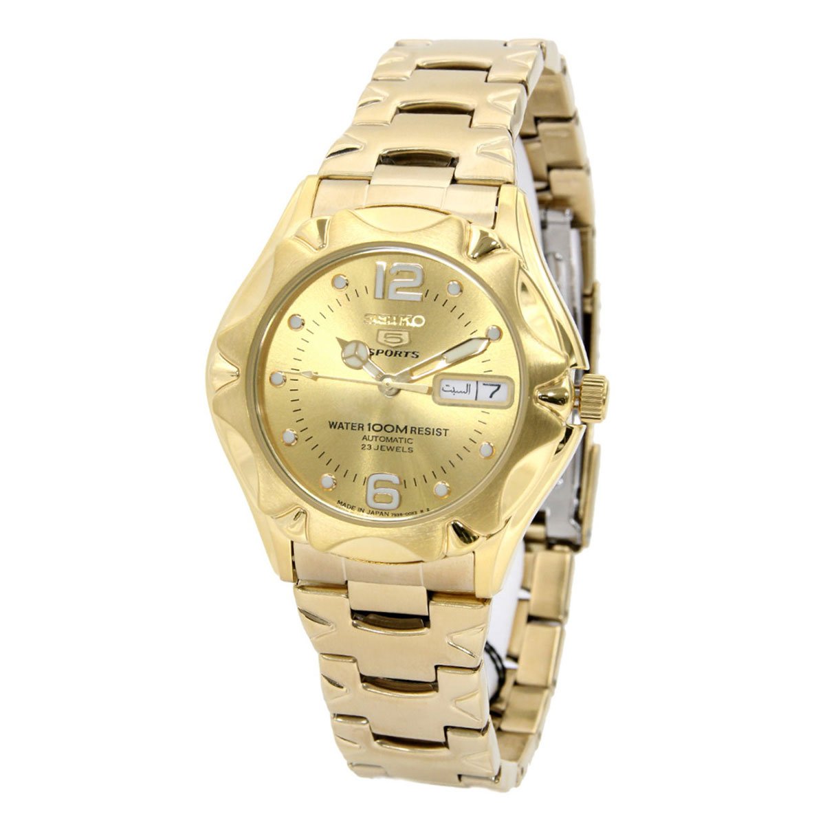 SEIKO 5 Automatic Gold Dial Yellow Gold-Tone Men's Watch SNZ460J1