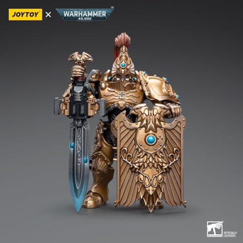LEBOO JOYTOY Warhammer 40k Adeptus Custodes Custodian Guard with Sentinel Blade and Praesidium Shield 1/18 Scale Action Figure 4.88in Height Joy Toy Models