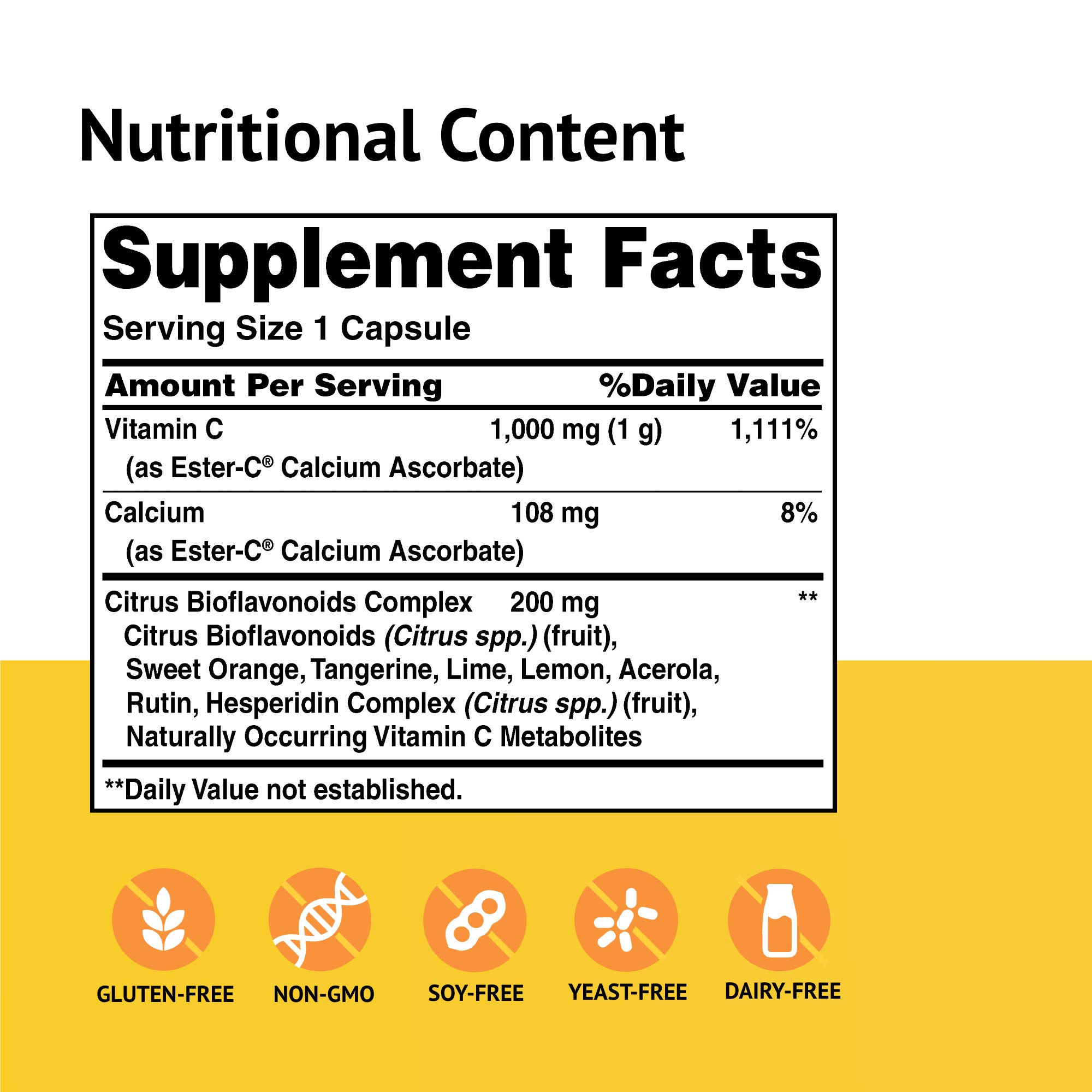 Ester-C American Health with Citrus Bioflavonoids Capsules (3 Pack) - 24-Hour Immune Support, Gentle On Stomach, Non-Acidic Vitamin C - Non-GMO, Gluten-Free - 1000 mg, 90 Count