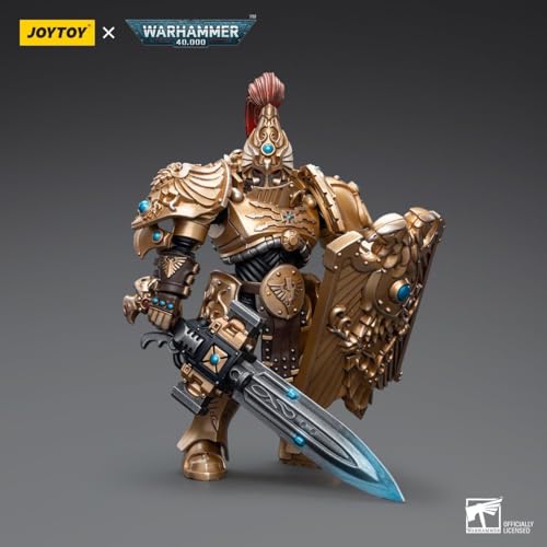 LEBOO JOYTOY Warhammer 40k Adeptus Custodes Custodian Guard with Sentinel Blade and Praesidium Shield 1/18 Scale Action Figure 4.88in Height Joy Toy Models