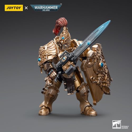 LEBOO JOYTOY Warhammer 40k Adeptus Custodes Custodian Guard with Sentinel Blade and Praesidium Shield 1/18 Scale Action Figure 4.88in Height Joy Toy Models