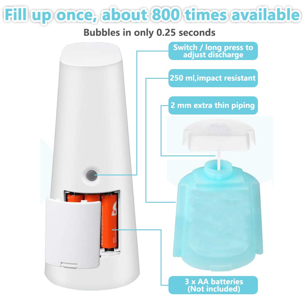 LAOPAO Soap Dispenser, Automatic Foaming Soap Dispenser Hand Free Countertop Soap Dispensers Xmas Gift Touchless Soap Pump Dish Soap Dispenser for Kitchen & Bathroom Blue