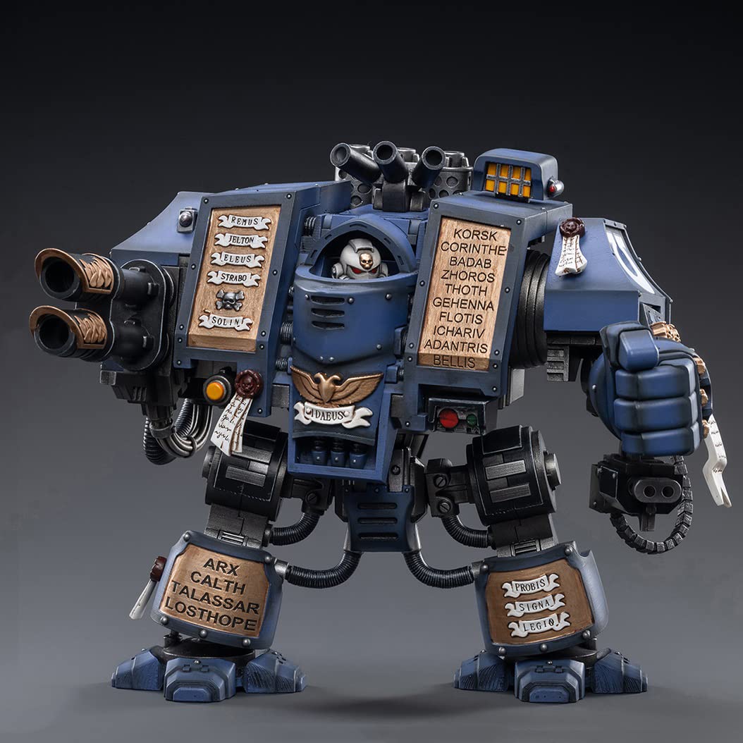 Pipigirl JoyToy × Warhammer Genuine License 1/18 Soldier Action Figures, 4inch Army Military Extreme Warrior Models Kits(Ultramarines Venerable Dreadnought)