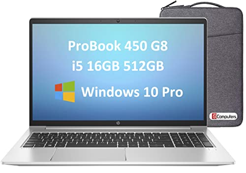 HP ProBook 450 G8 15.6" FHD (Intel 4-Core i5-1135G7, 16GB RAM, 512GB SSD, UHD Graphics, Full HD IPS), Business Laptop, Backlit KB, Type-C, RJ-45, Webcam, IST Computers, Windows 10 Pro / 11 Pro