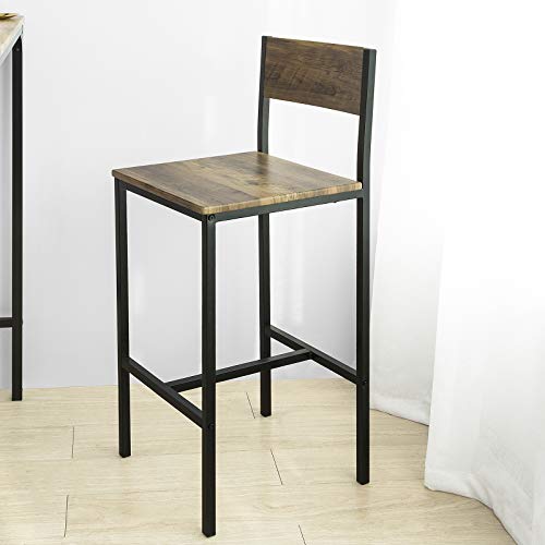 Haotian 3 Piece Bar Set, 1 Bar Table and 2 Stools, 3 Pieces Dining Set, Home Kitchen Breakfast Bar Set, Furniture Dining Set, Natural OGT03-XL