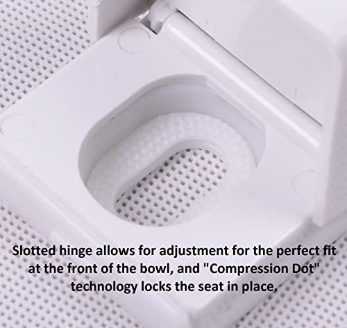 Bath Décor 2Q1R6-40 Deluxe Slow Close Plastic Toilet Seat with Vari-Adjust Lok-Down R'N'C Hinge and Quik-Lok Mounting Hardware, Round, Dresden Blue