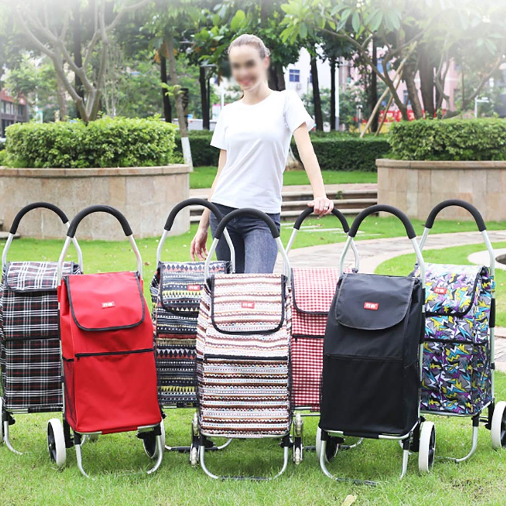 Shopping Trolley,Foldable Shopping Cart 2 Wheels Climbing Trolly/Aluminum Alloy/Waterproof Shopping Bag/Collapsible Push Pull Carts 45L