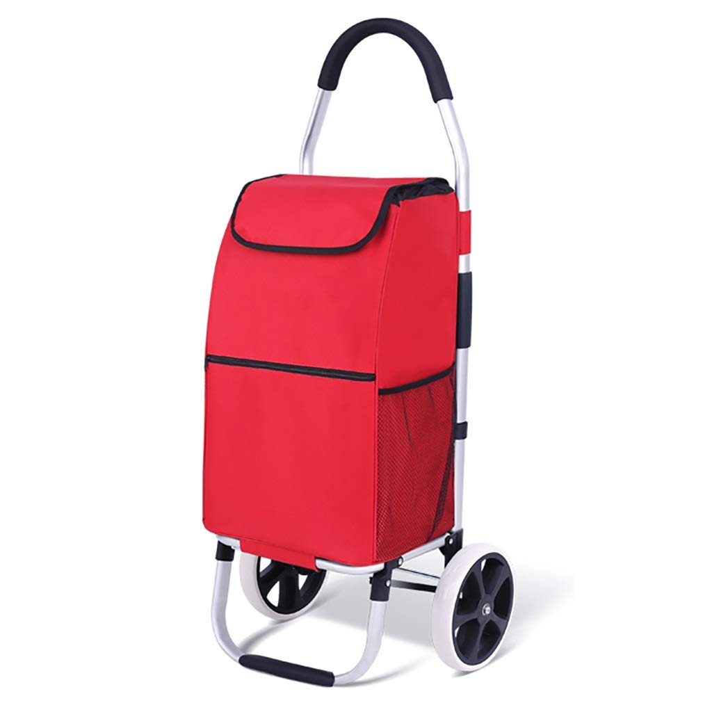 Shopping Trolley,Foldable Shopping Cart 2 Wheels Climbing Trolly/Aluminum Alloy/Waterproof Shopping Bag/Collapsible Push Pull Carts 45L