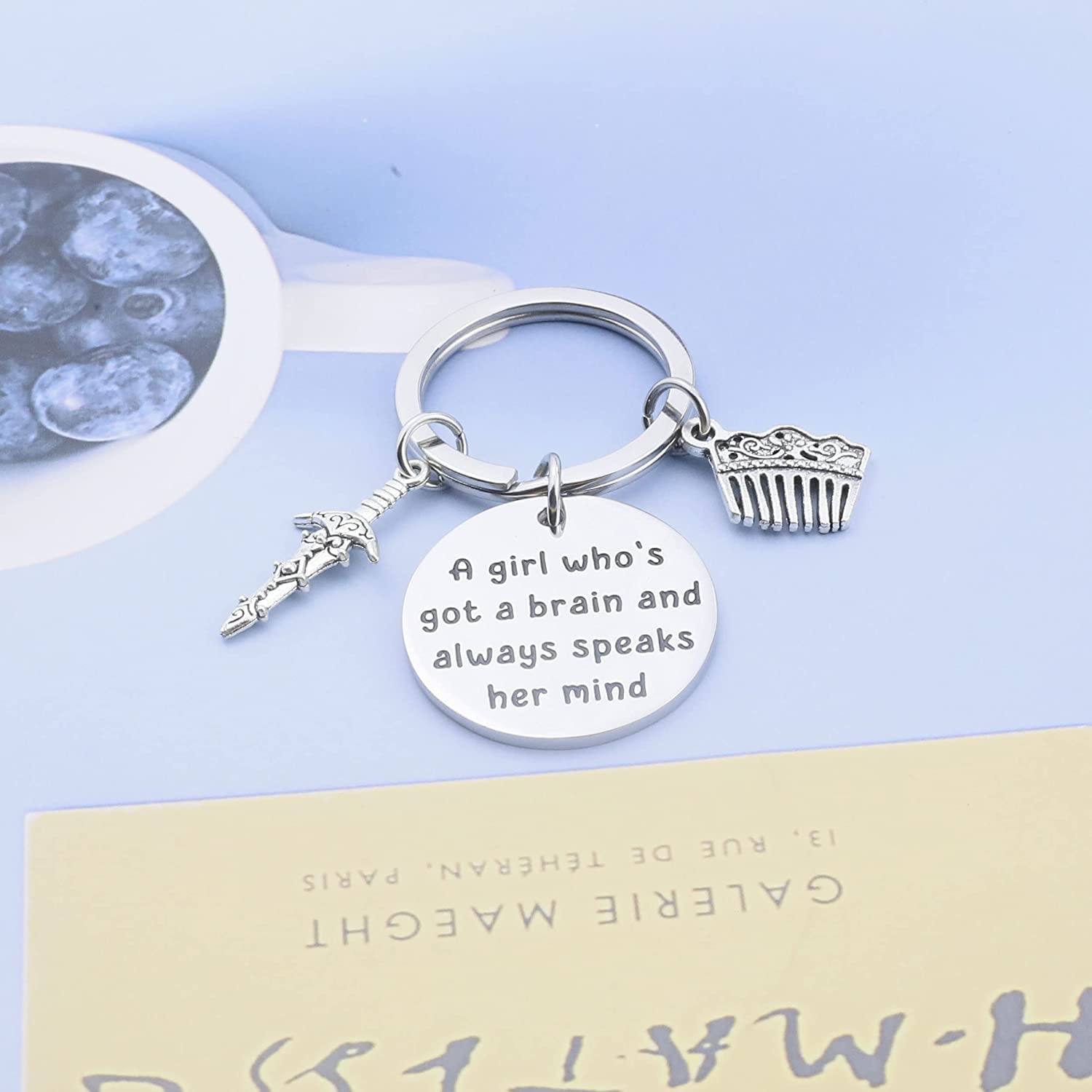 Mulan Jewelry Mulan Keychain Mulan Quote Gift A Girl Who’s Got A Brain and Always Speaks Her Mind Inspiration Gift (Mulan KS)