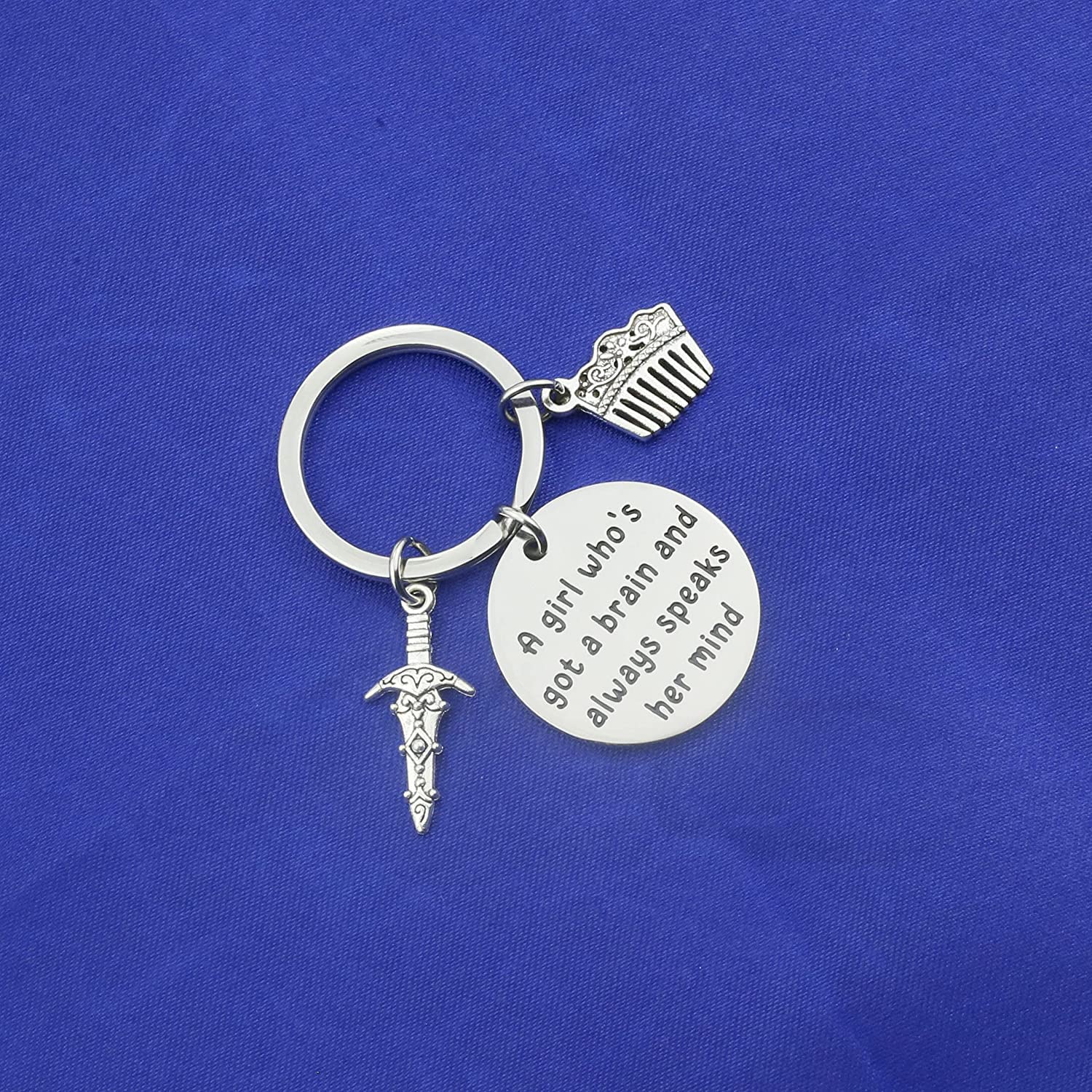 Mulan Jewelry Mulan Keychain Mulan Quote Gift A Girl Who’s Got A Brain and Always Speaks Her Mind Inspiration Gift (Mulan KS)