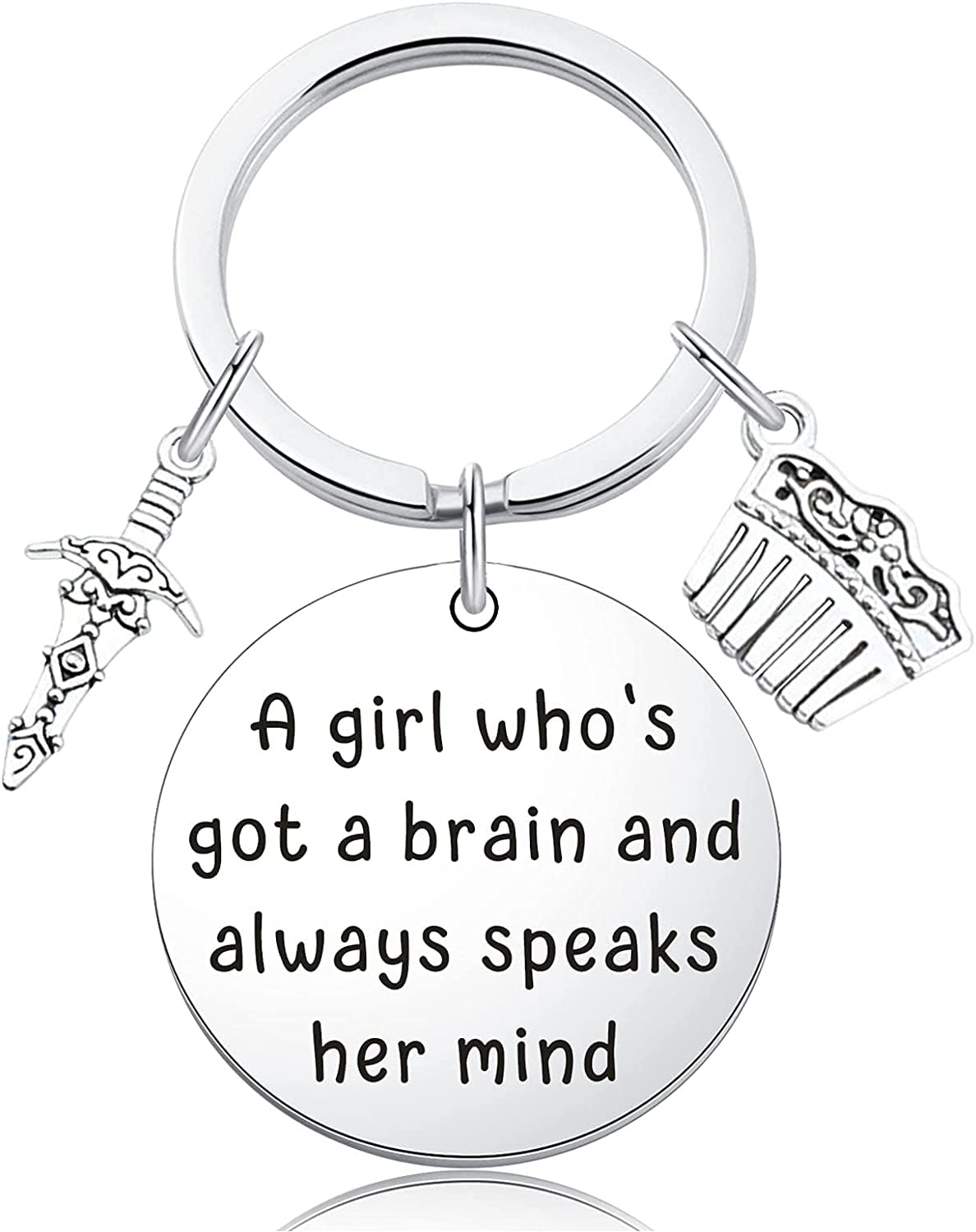 Mulan Jewelry Mulan Keychain Mulan Quote Gift A Girl Who’s Got A Brain and Always Speaks Her Mind Inspiration Gift (Mulan KS)