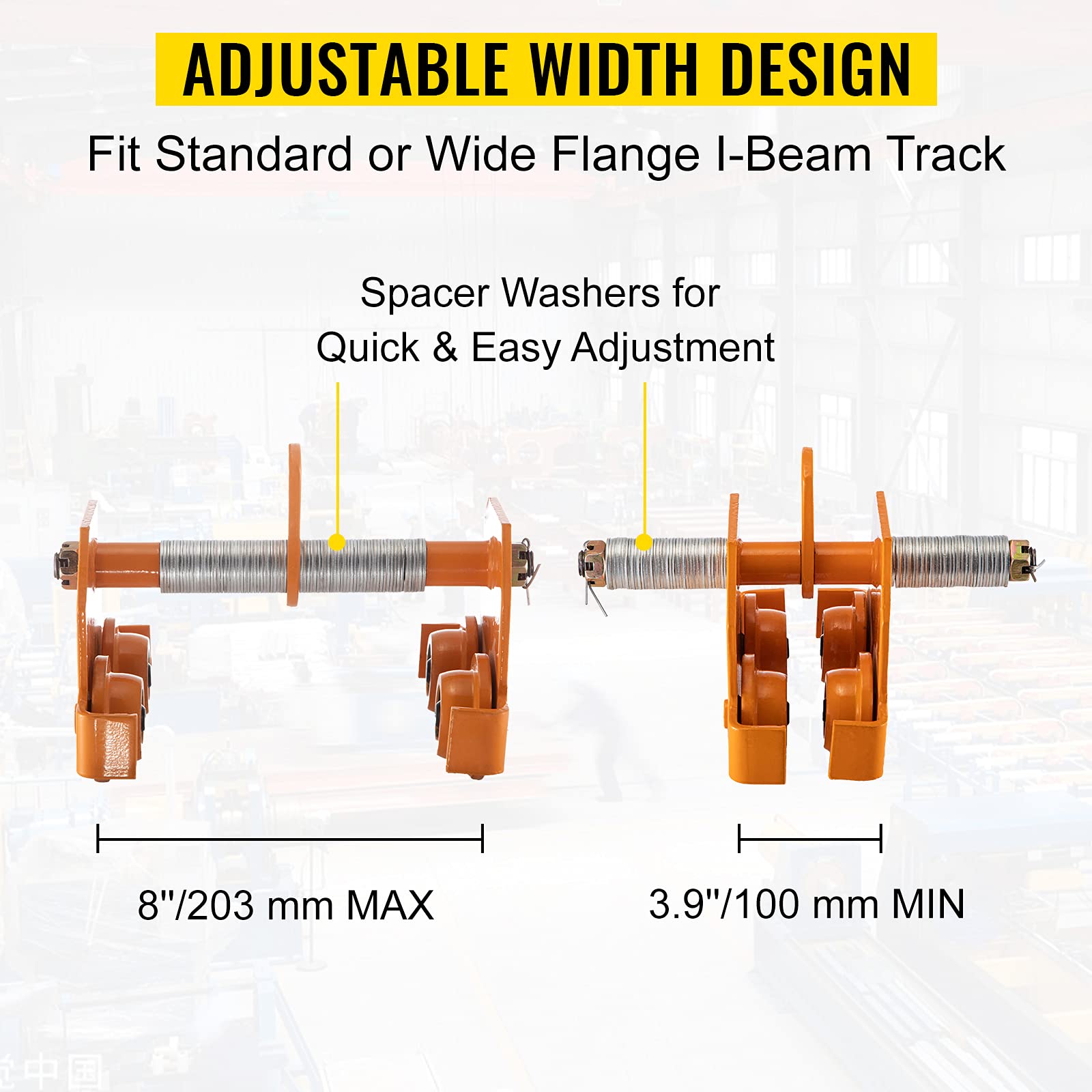 VEVOR STXCBSFZDBDD3K4IGV0 Beam Trolly, Yellow