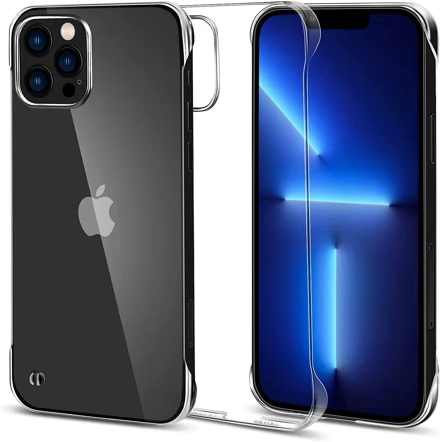 TwoTry Crystal Clear Case Designed for iPhone 14 Pro,Minimalist Design [Non-Yellowing] Ultra Thin Frameless Shockproof Protective Phone Case 6.1 inch 2023