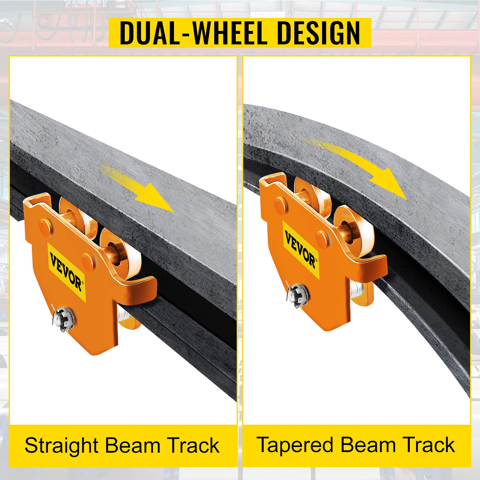 VEVOR STXCBSFZDBDD3K4IGV0 Beam Trolly, Yellow