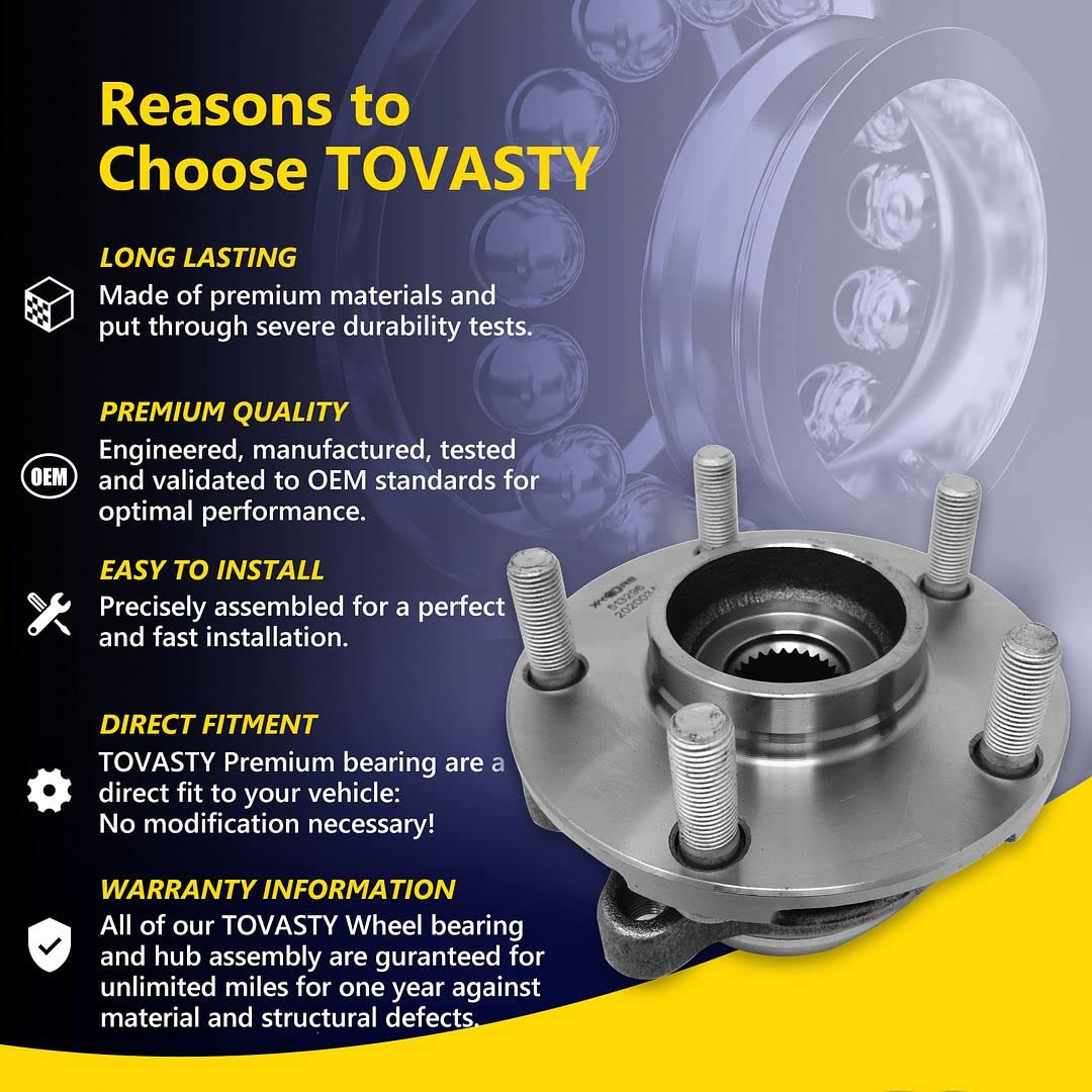 TOVASTY Rear Wheel Bearing and Hub Assembly MB90310 for Kia Soul
