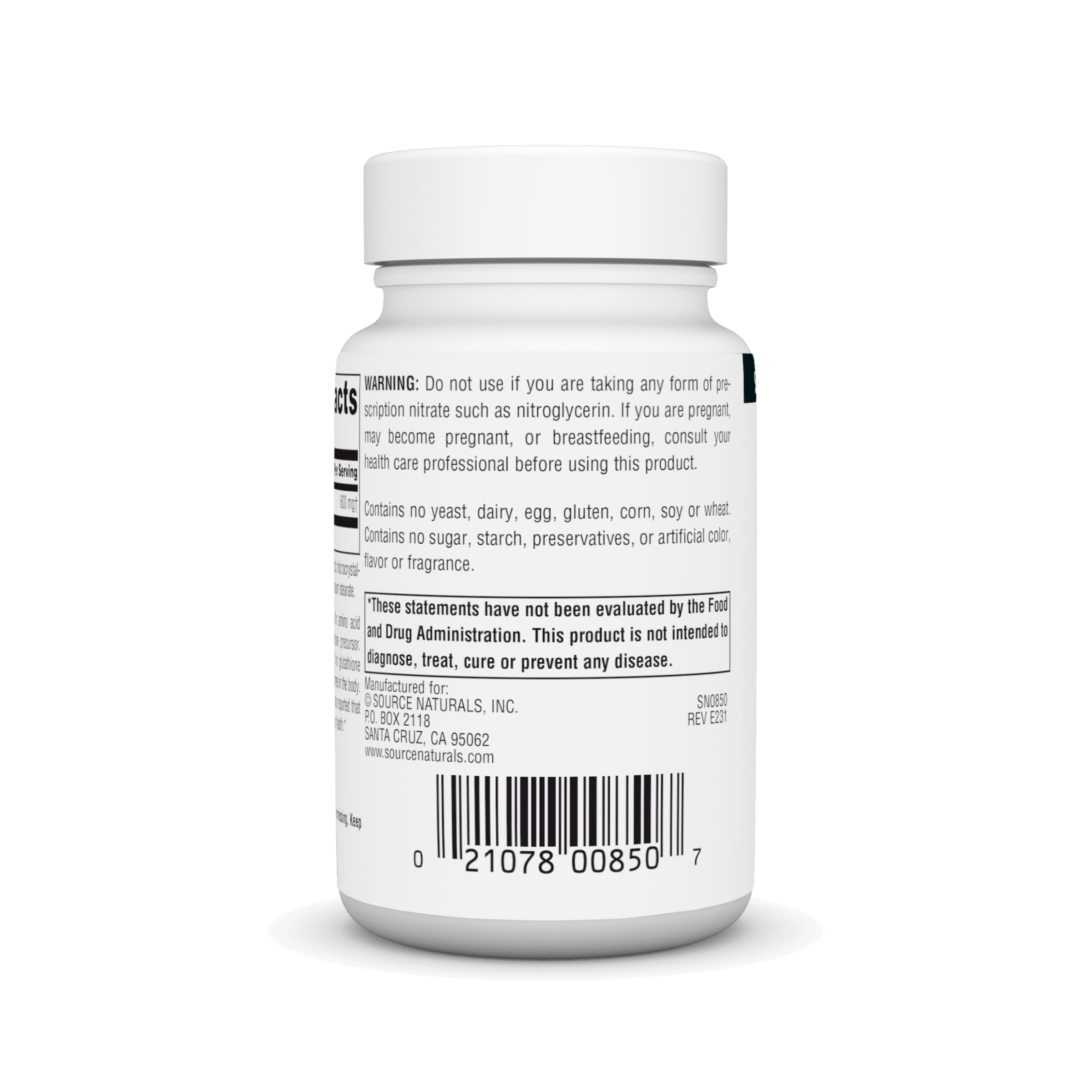 Source Naturals N-Acetyl Cysteine Antioxidant Support 600 mg Dietary Supplement That Supports Respiratory Health* - 60 Tablets