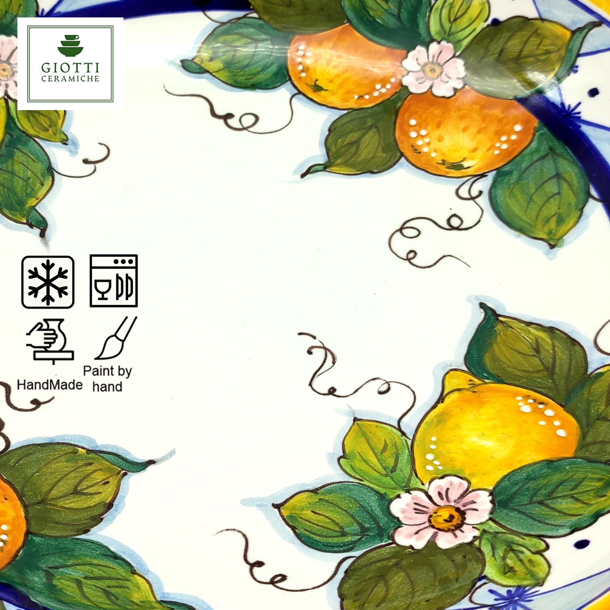 X Large Ceramic Bowl for Kitchen - Italian dinnerware pasta bowl - Platter serving tray - Hand painted Tuscan pottery bowls - Made in Italy plates set - Ceramics salad tuscan soul pottery