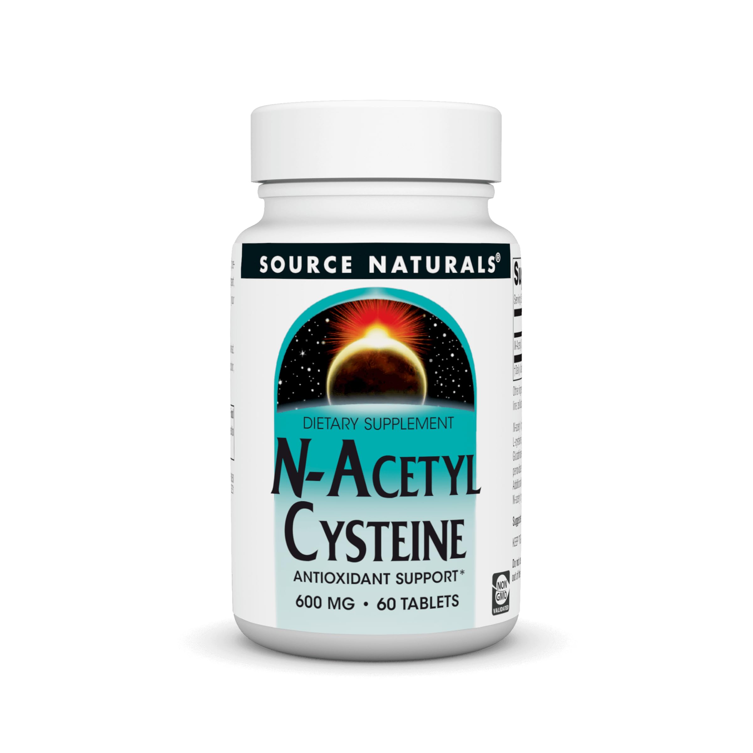 Source Naturals N-Acetyl Cysteine Antioxidant Support 600 mg Dietary Supplement That Supports Respiratory Health* - 60 Tablets