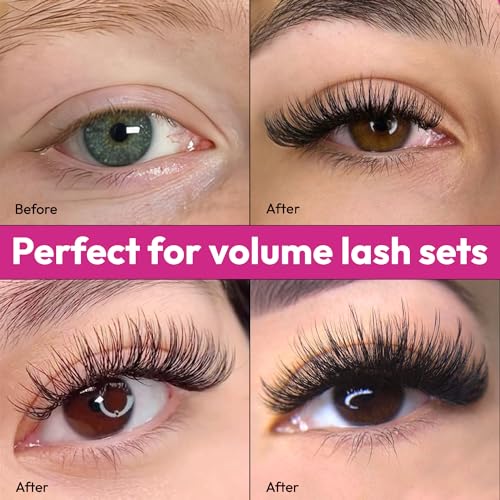 Eyesy Lash 1200 Easy Promade Fans - 5D 0.07 Curl C Mixed Lengths 8-16mm - Ultra Speed 40 Lines Eyelash Trays Volume Premade Lash Fans Handmade Pre Made Eyelash Extensions Fluffy Soft Pointy Base