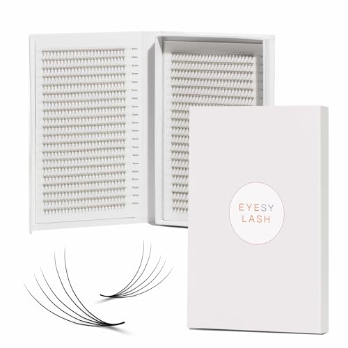 Eyesy Lash 1200 Easy Promade Fans - 5D 0.07 Curl C Mixed Lengths 8-16mm - Ultra Speed 40 Lines Eyelash Trays Volume Premade Lash Fans Handmade Pre Made Eyelash Extensions Fluffy Soft Pointy Base